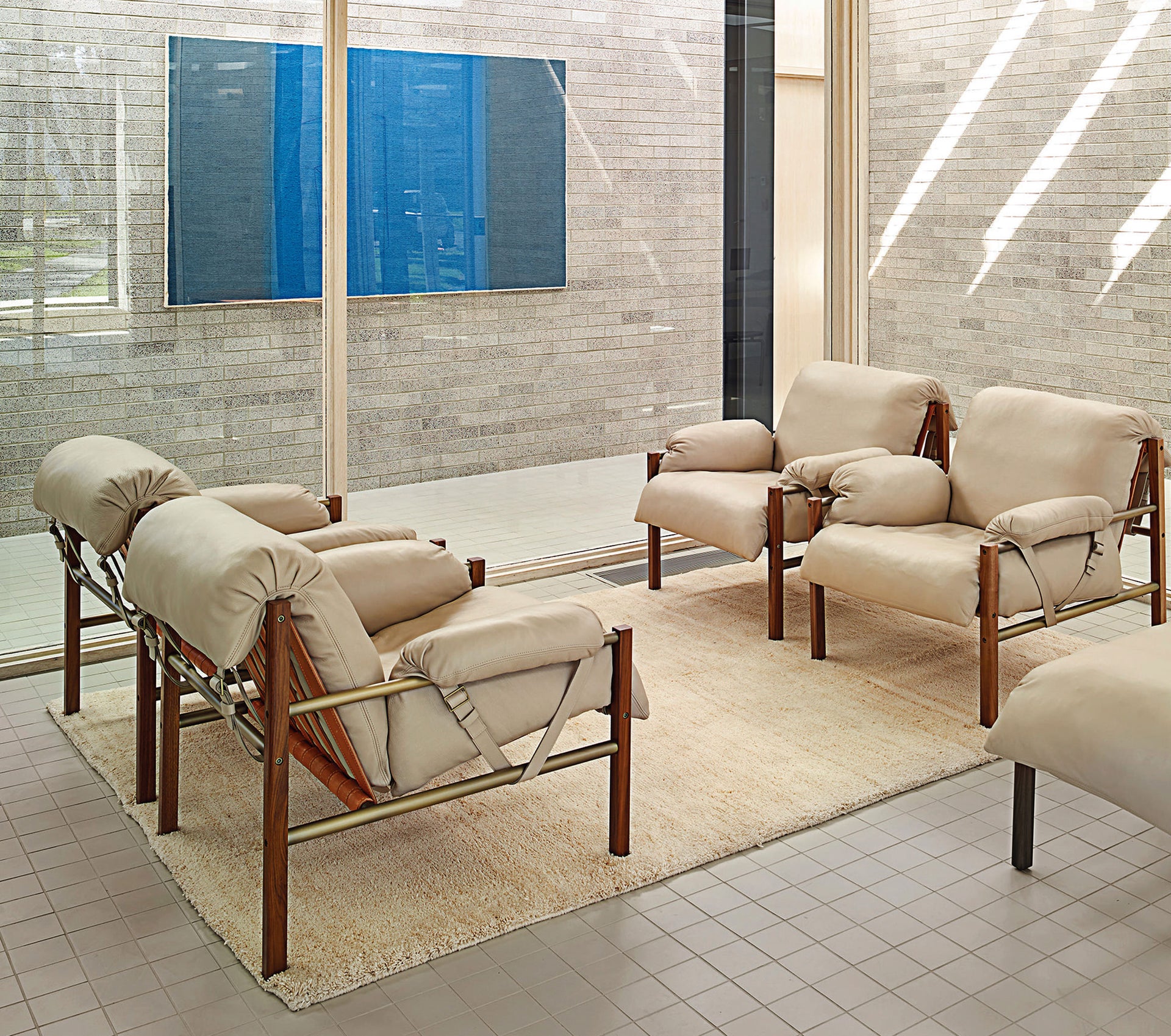 Sling Club Chair and Ottoman