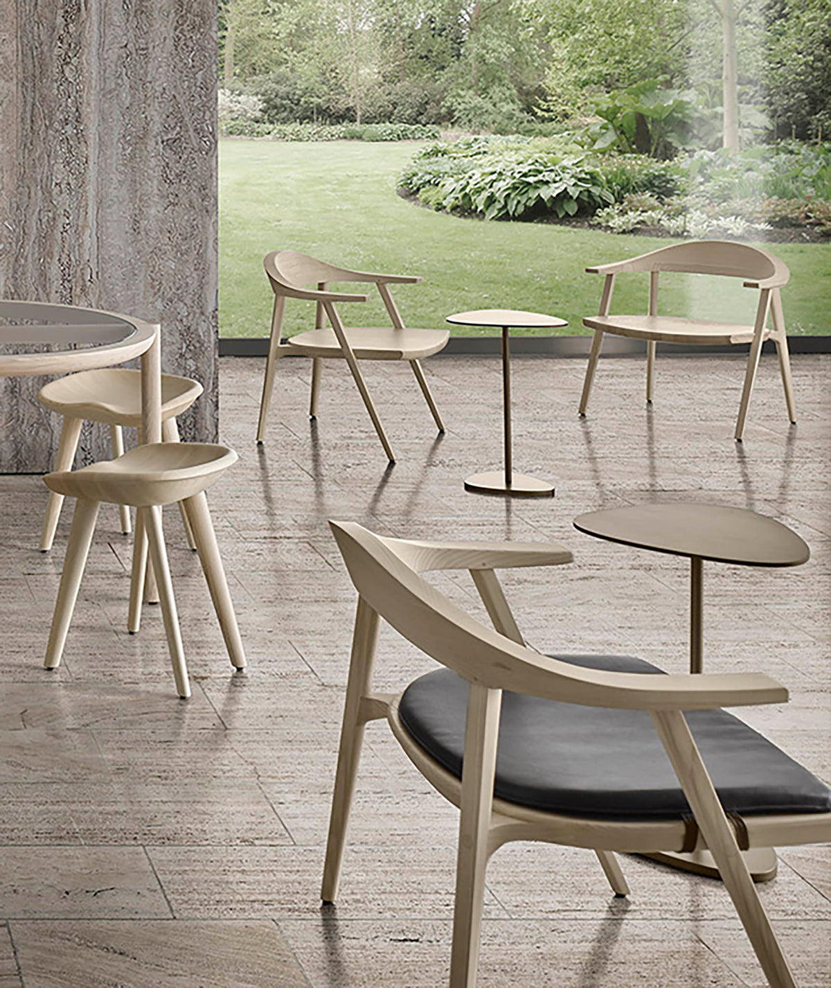 Trigon Pedestal Side Table